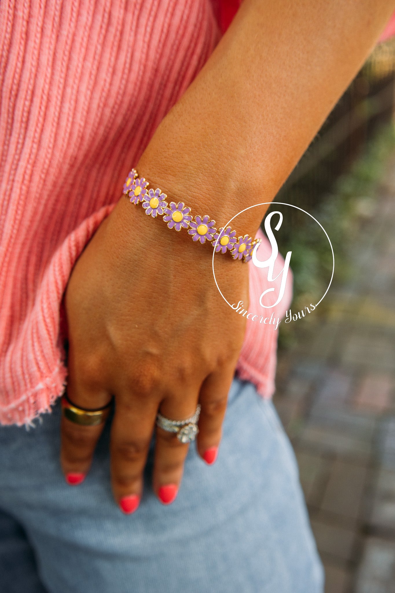 Daisy Hope Bracelet-Purple – Sincerely Yours