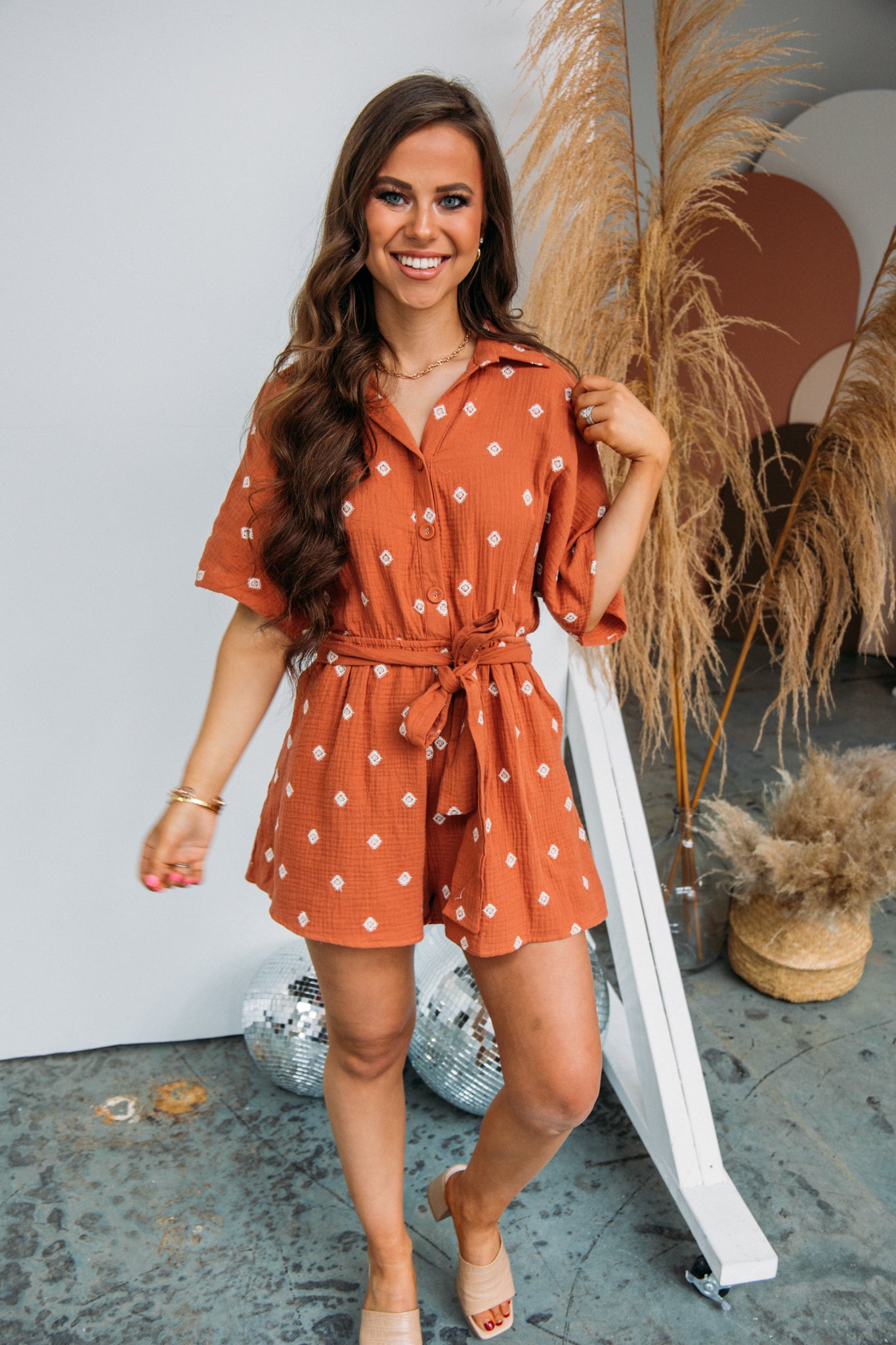 Maybe So Romper - Raw Sienna – Sincerely Yours