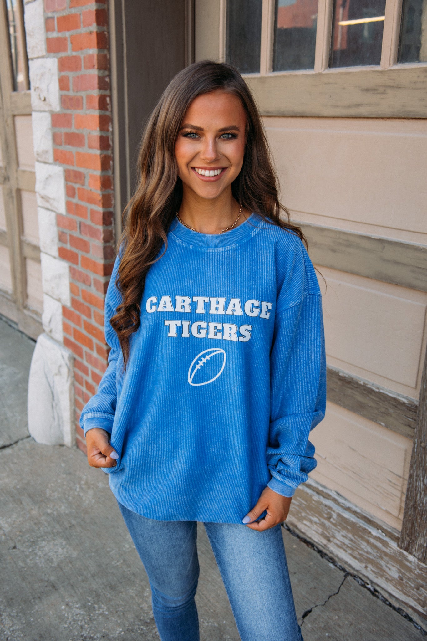 Carthage Tigers Football Corded Crew – Sincerely Yours