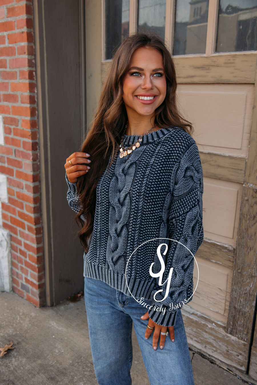 Social Life Sweater - Navy – Sincerely Yours